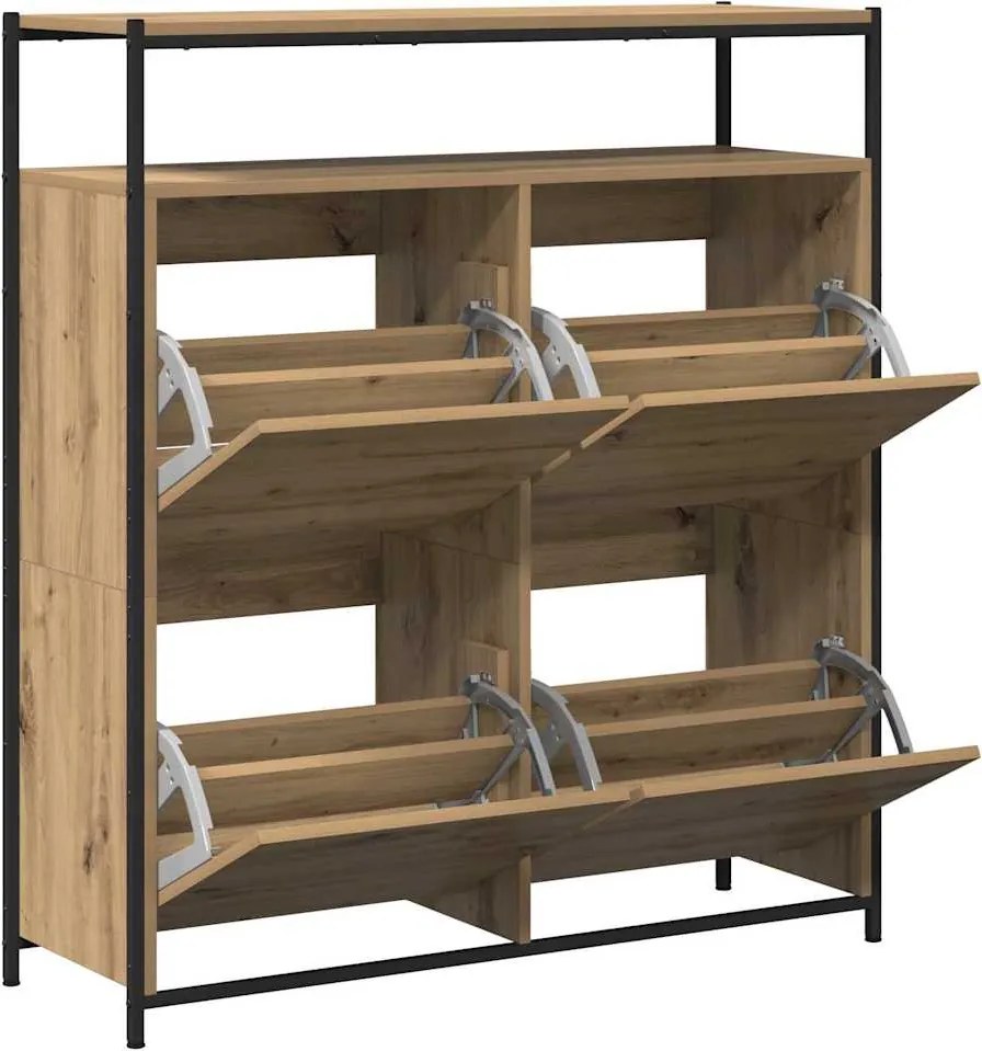 Skříň na obuv 100 x 34 x 112 cm Kompozitní dřevo Dub artisan 3365548