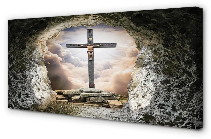 Obrazy na plátně Cave lehký cross Jesus 120x60 cm