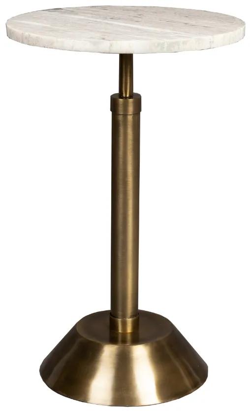 OnaDnes -20% Béžovo-zlatý mramorový odkládací stolek DUTCHBONE SANA 30 cm