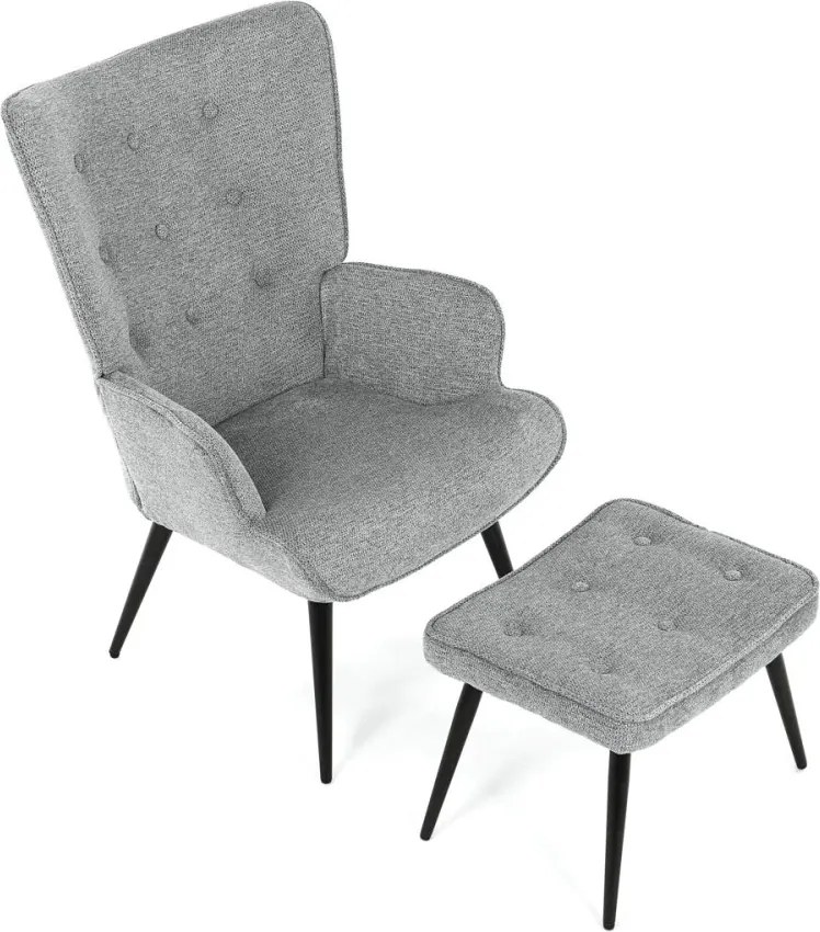 Relaxační křeslo, šedá, sametová látka, AK-303 GREY2