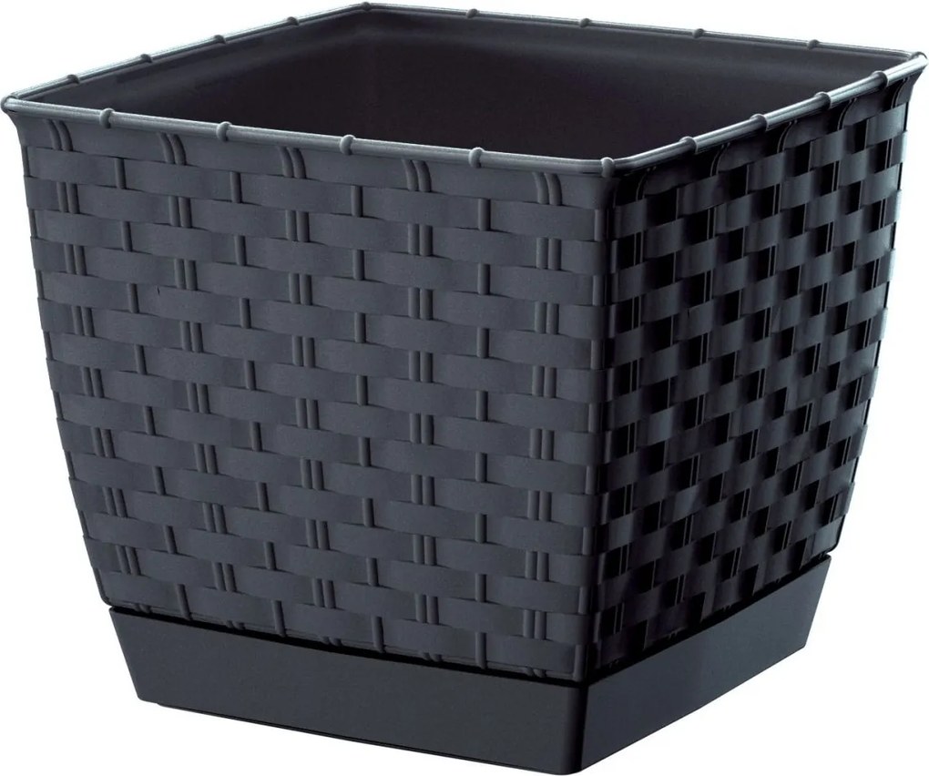 PRO Květináč hranatý RATOLLA SQUARE antracit 19cm