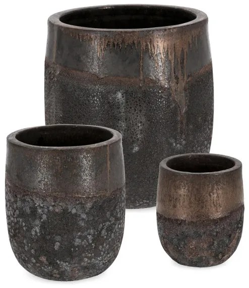 BIZZOTTO Set 3 květináčů DUYEN rezavý