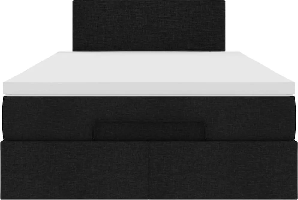 Osmanský postel s matrací černá 120x190 cm textil 3311361