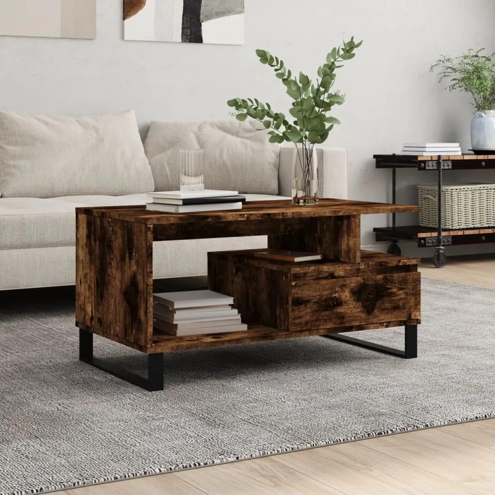 vidaXL Konferenční stolek 90 x 49 x 45 cm kompozitní dřevo [831035] Barva: šedá sonoma