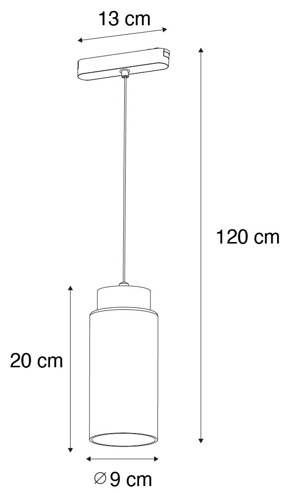 Moderní černé závěsné svítidlo pro kolejnicový systém 1-fázové včetně LED - Magnetic Vance