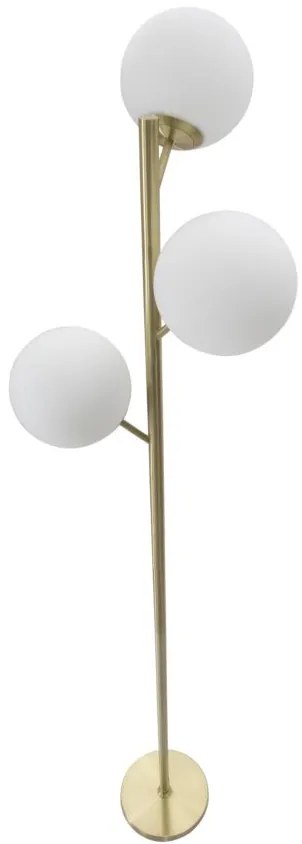 Stojací lampa Mauro Ferretti Talim 3, 36x190 cm, zlatá/bílá