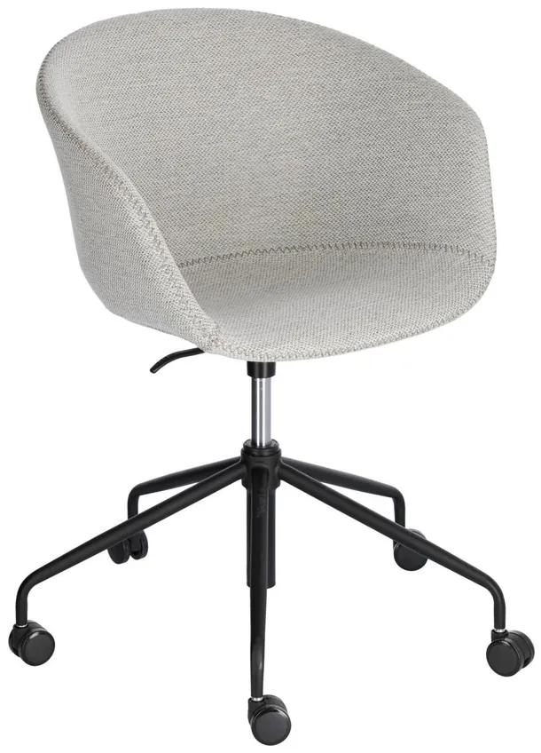 Světle šedá látková konferenční židle LaForma Zadine na kolečkách