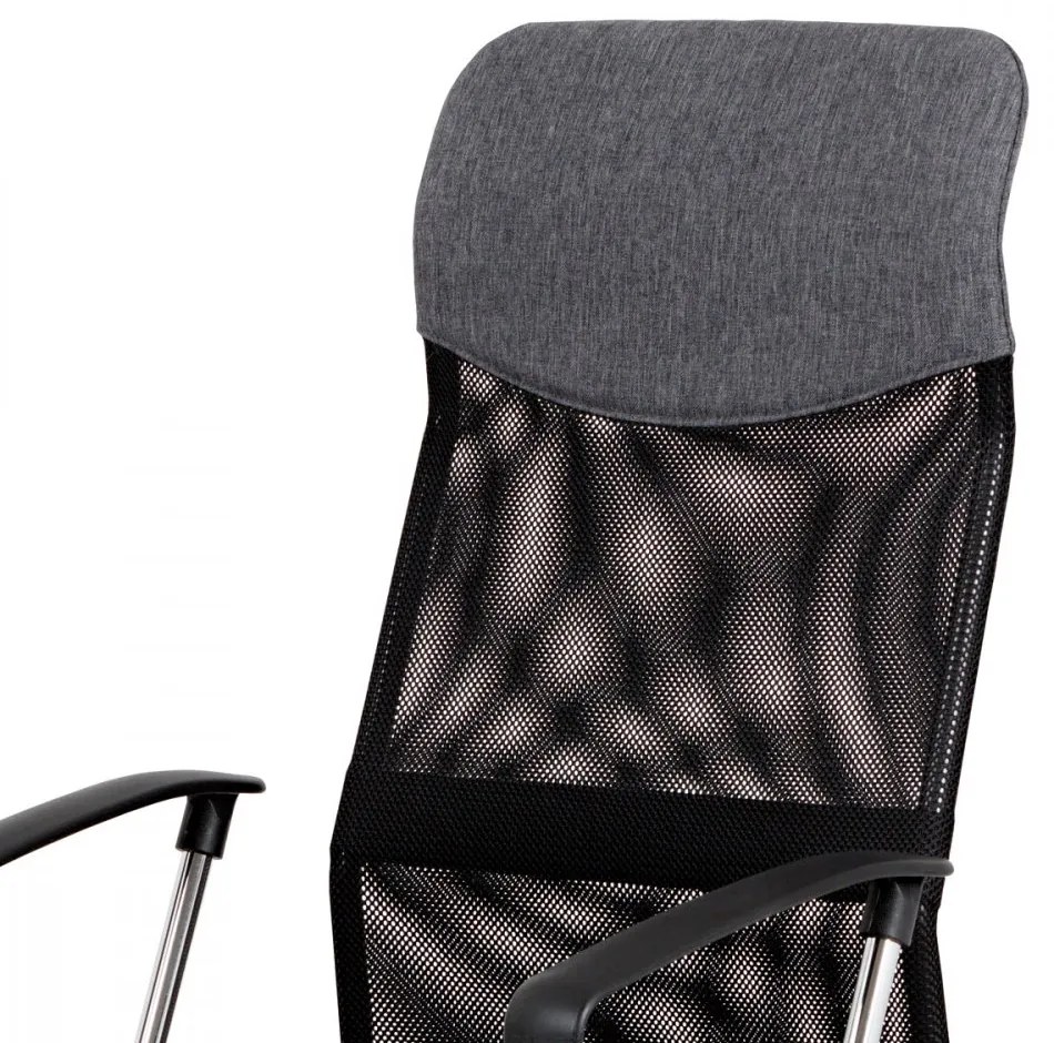 Kancelářská židle řady BASIC, potah šedá látka a černá síťovina MESH, houpací me KA-E301 GREY