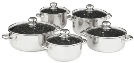 KOLIMAX - české nerezové nádobí Sada nádobí KOLIMAX CERAMMAX PRO STANDARD - granit černá, 10 ks