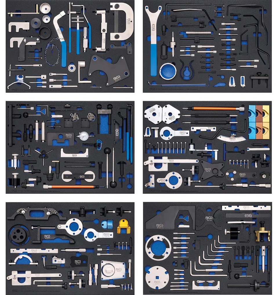 BGS 6076, Dílenský vozík | 7 zásuvek | soupravy nářadí k nastavení motoru