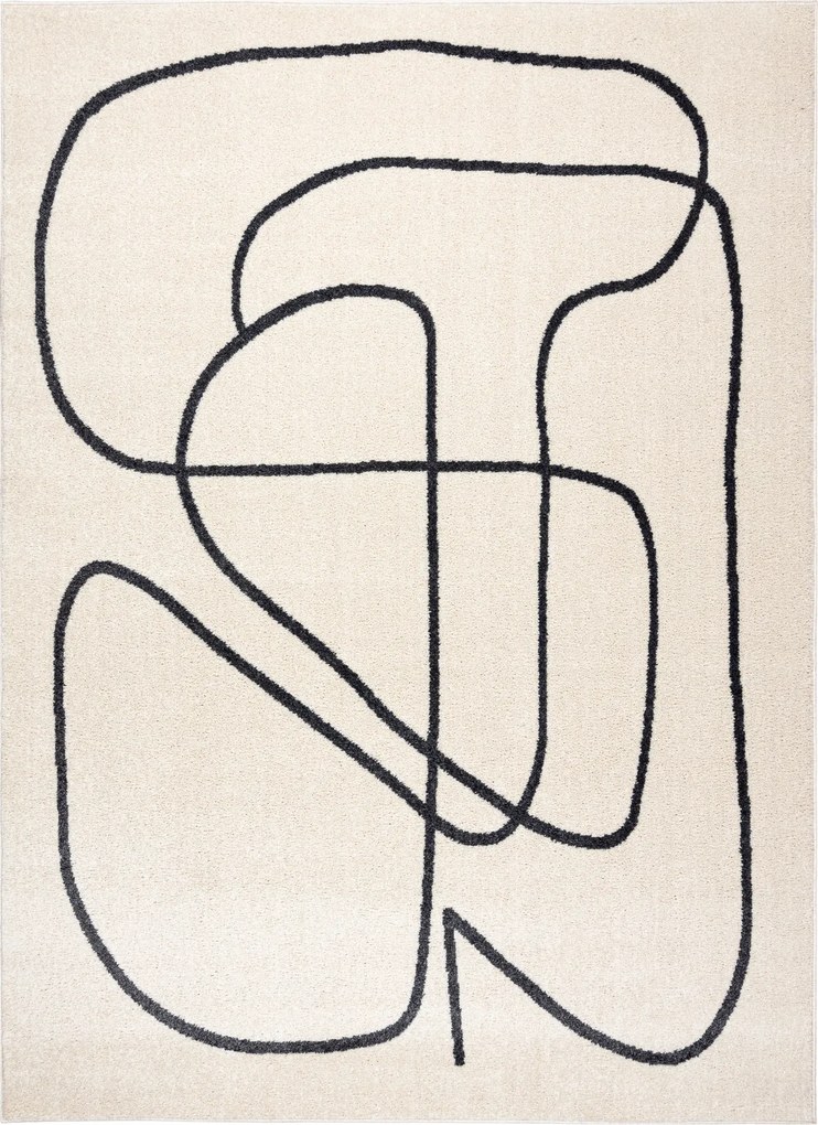 Dywany Łuszczów, Kusový koberec Fusion 8297 cream/dark grey, 80x150, bílá, kancelář