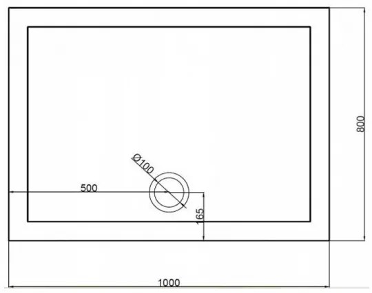 BPS-koupelny Obdélníkový sprchový kout HYD-OK103A 100x80 černý/transparent + vanička HYD-OSV-ST03A bílá