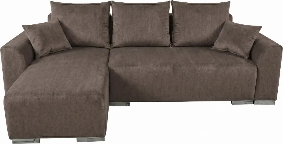 Rohová rozkládací sedací souprava do L ASTANO, 245 cm, s úložným prostorem Roh pohovky: Levý roh, Barva látky Monolith: Tmavě modrá (Monolith 77)