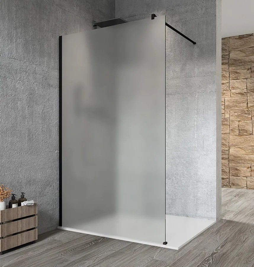 Gelco VARIO BLACK jednodílná sprchová zástěna k instalaci ke stěně, matné sklo, 1000 mm - GX1410GX1014