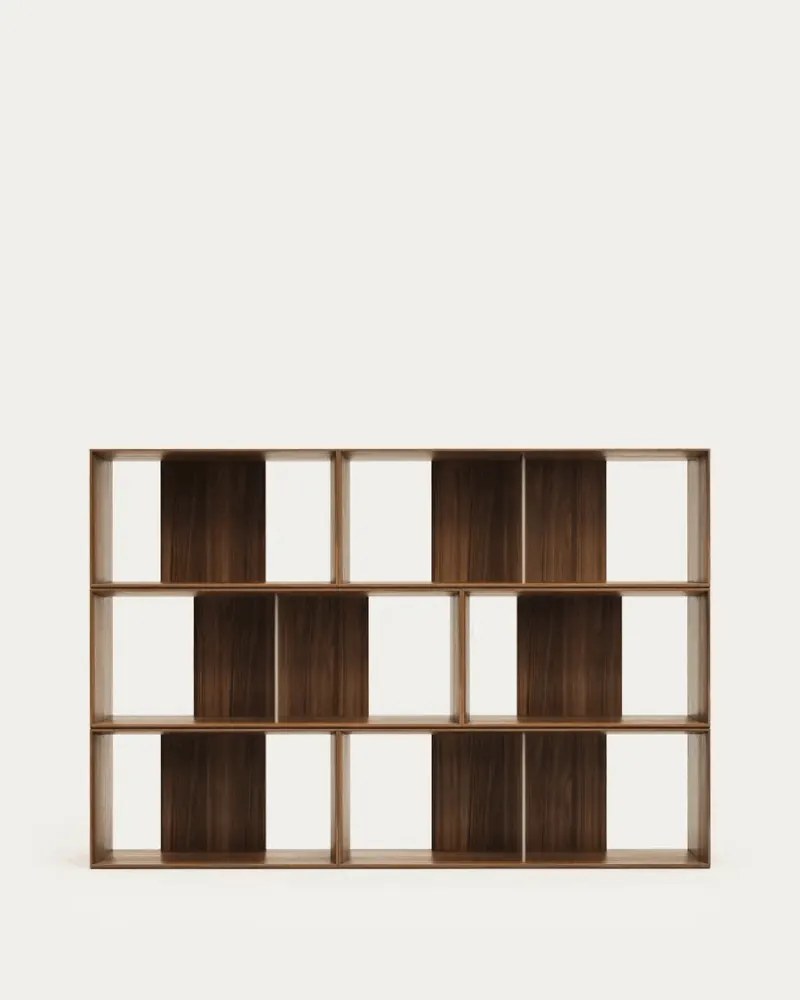 Modulární policový systém v dekoru ořechu v přírodní barvě 6 ks 168x114 cm Litto – Kave Home