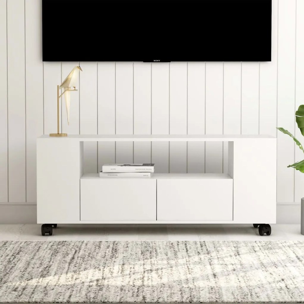 801346 vidaXL TV stolek bílý 120 x 35 x 43 cm dřevotříska