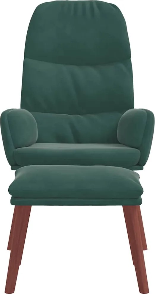 Relaxační křeslo s podnožkou tmavě zelené samet 3315118