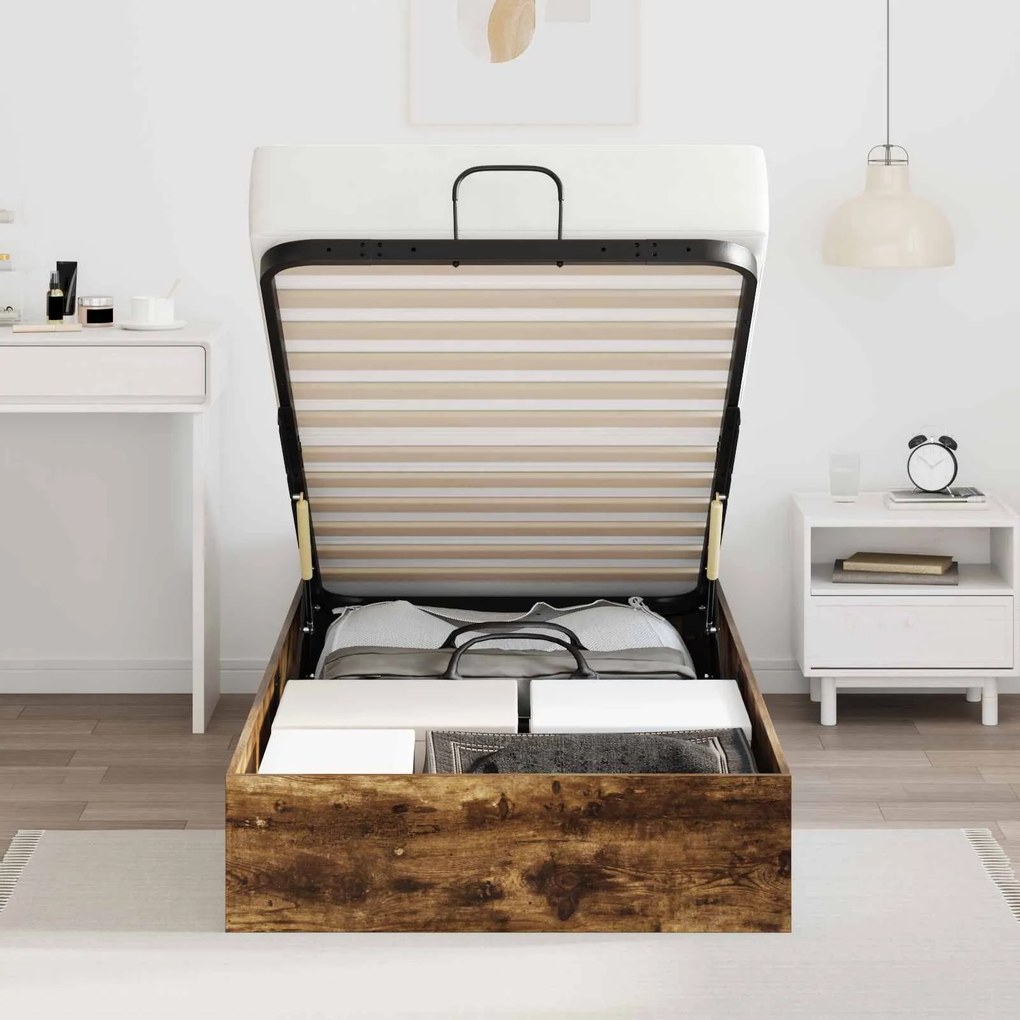 Ottoman postel Uzený Dub 203 x 100 x 25 cm Dřevěný materiál 3409249