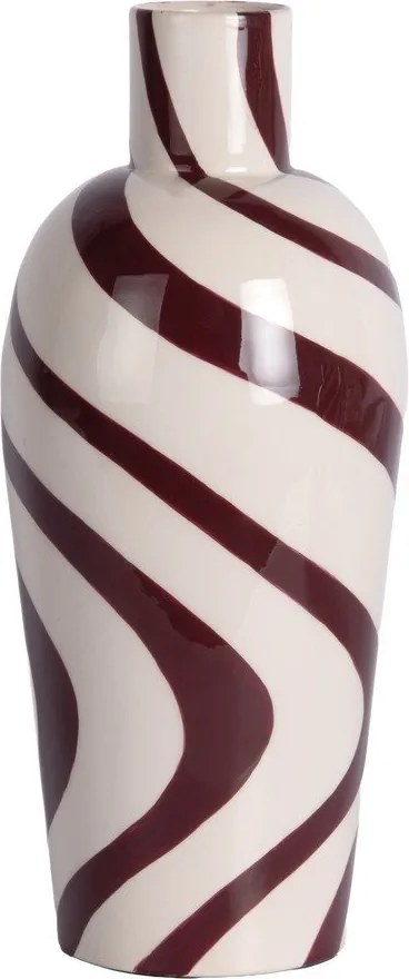Vínová/bílá ocelová váza (výška 30 cm) Dublin Swirl – PT LIVING