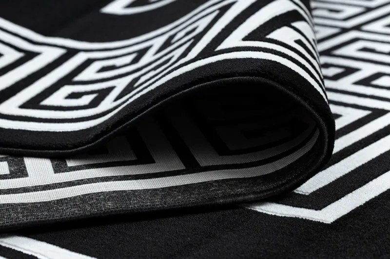 Dywany Łuszczów, Kusový koberec Gloss 6776 85 greek black/ivory, 200x290, černobílá, chodba / předsíň