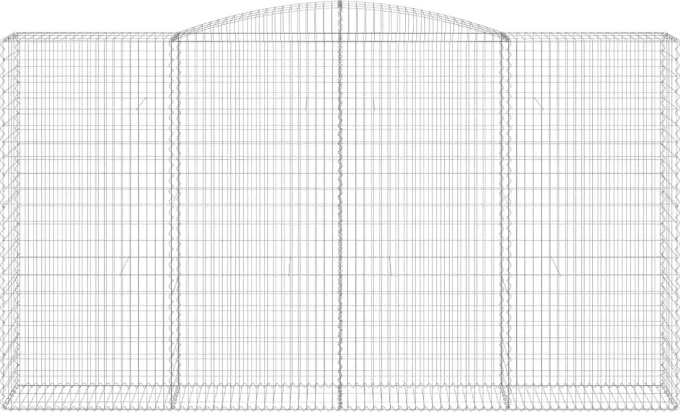 Klenutý gabionový koš 400 x 50 x 220/240 cm pozinkované železo 153541