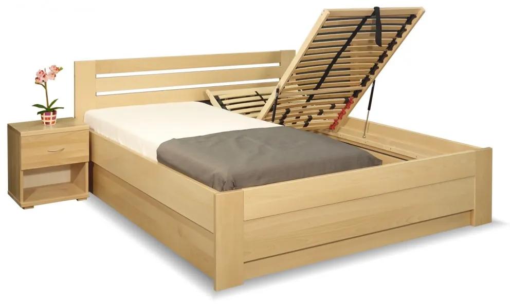 Zvýšená postel s úložným prostorem Rita, 160x200, 180x200, masiv buk BedWorld, 160x200 cm