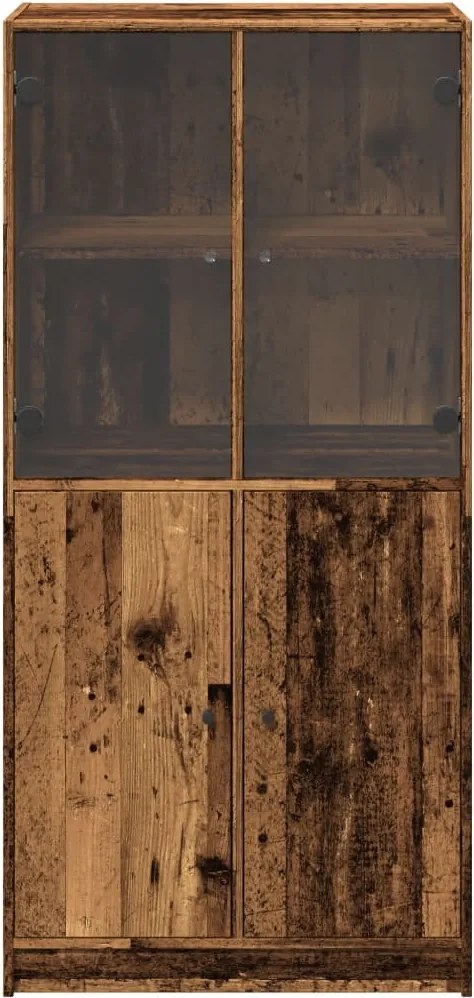 Highboard s dvířky old wood 68 x 37 x 142 cm kompozitní dřevo 3318722