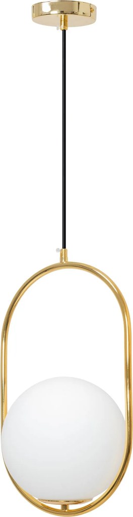 Toolight - Skleněná závěsná lampa E27 60W APP473-1CP, bílá-zlatá, OSW-00605