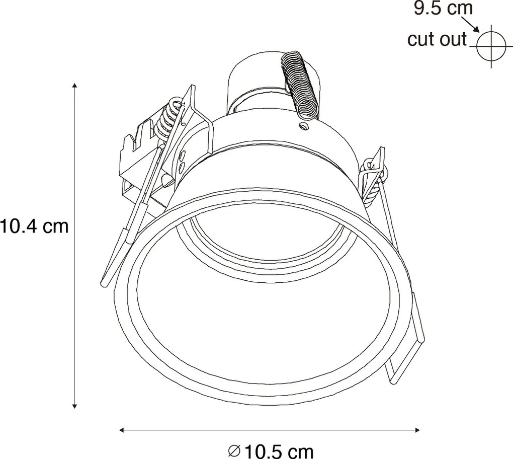 Sada 6 černých zapuštěných bodových svítidel GU10 70 mm IP44 - Dept