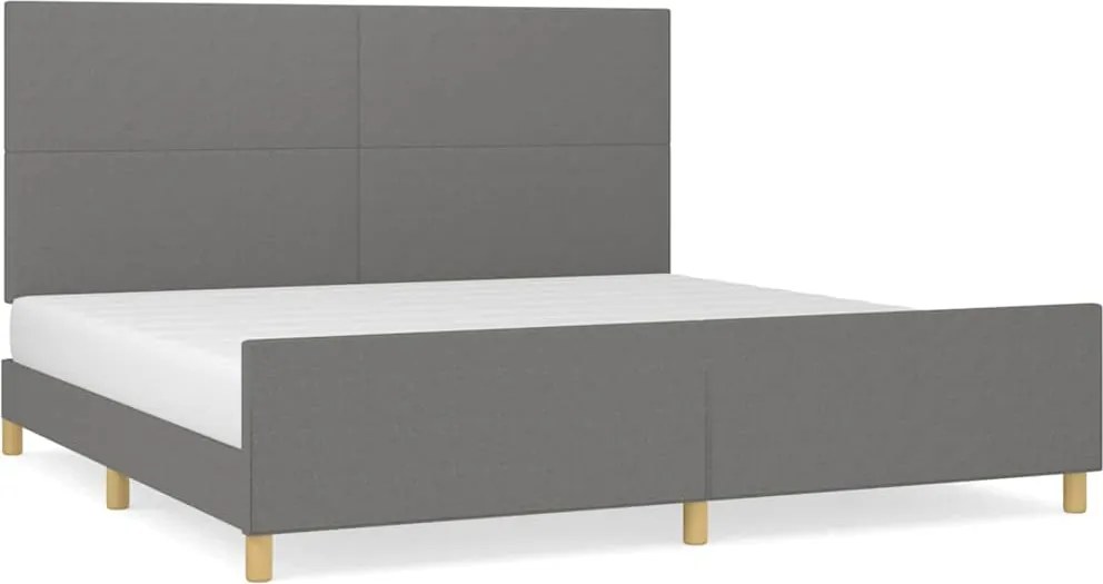 Rám postele bez matrace tmavě šedý 200 x 200 cm textil 3124920