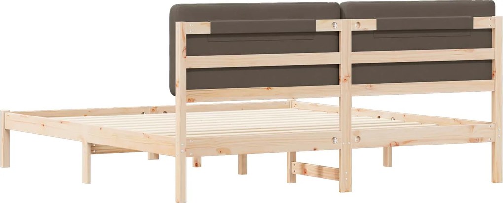 Rám postele s čalouněným čelem s čelo Taupe 200 x 200 cm 3405565