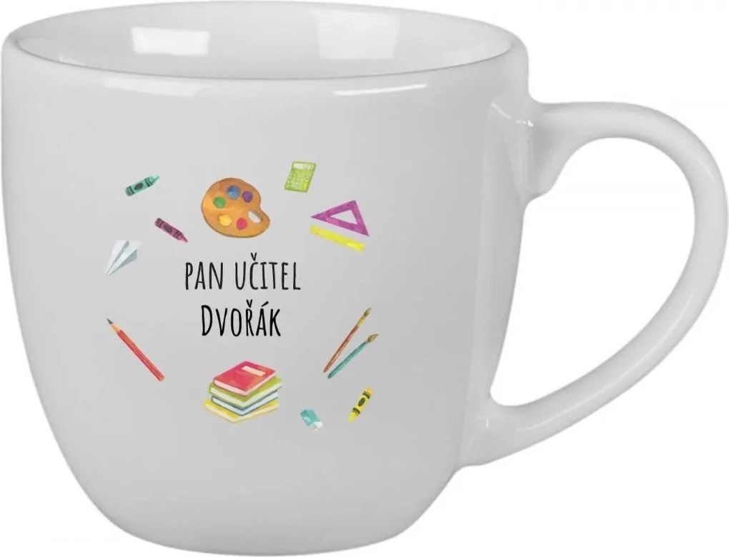 Personalizovaný keramický hrníček 400 ml pro paní učitelku/pana učitele (pomůcky)