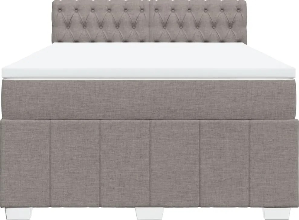 Box spring postel s matrací taupe 140x190 cm textil 3289374