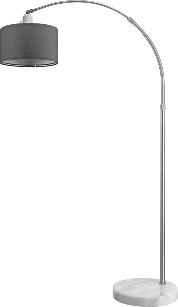 Design Oblouková stojací lampa šedý 150-175cm nastavitelný