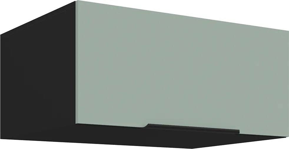 ARIA sc | horní skříňka 80 NAGU-36 1F výklopná | 80 cm | HLUBOKÁ | ANTI FINGERPRINT povrch | černá/aquamarine