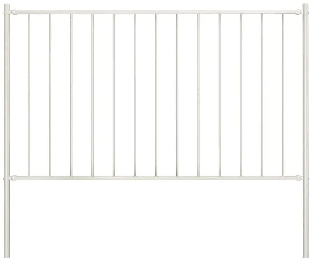 Plotový panel Woerden se sloupky ocelový 1,7x1,25 m bílý 145217