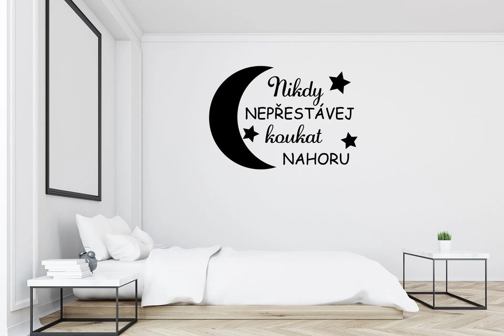 Lepy.cz Samolepka na zeď Nepřestávej koukat nahoru Velikost (šířka x výška): 55x38cm, Barevná varianta: Ledová modrá