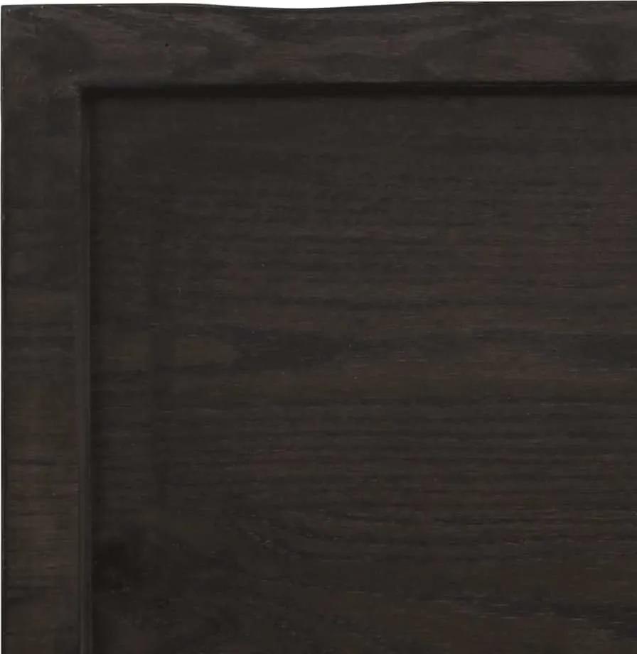 vidaXL Nástěnná police 220x60x(2-6)cm ošetřený masivní dub [363859] Barva: tmavě hnědá