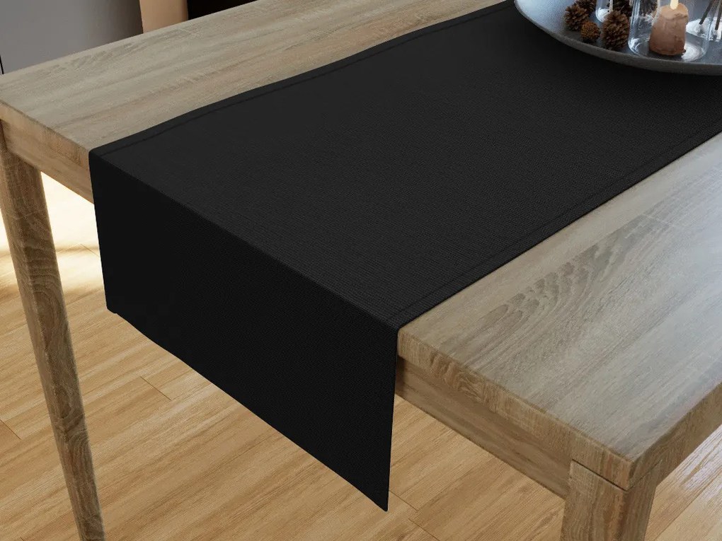 Goldea dekorační běhoun na stůl loneta - černý 20x120 cm