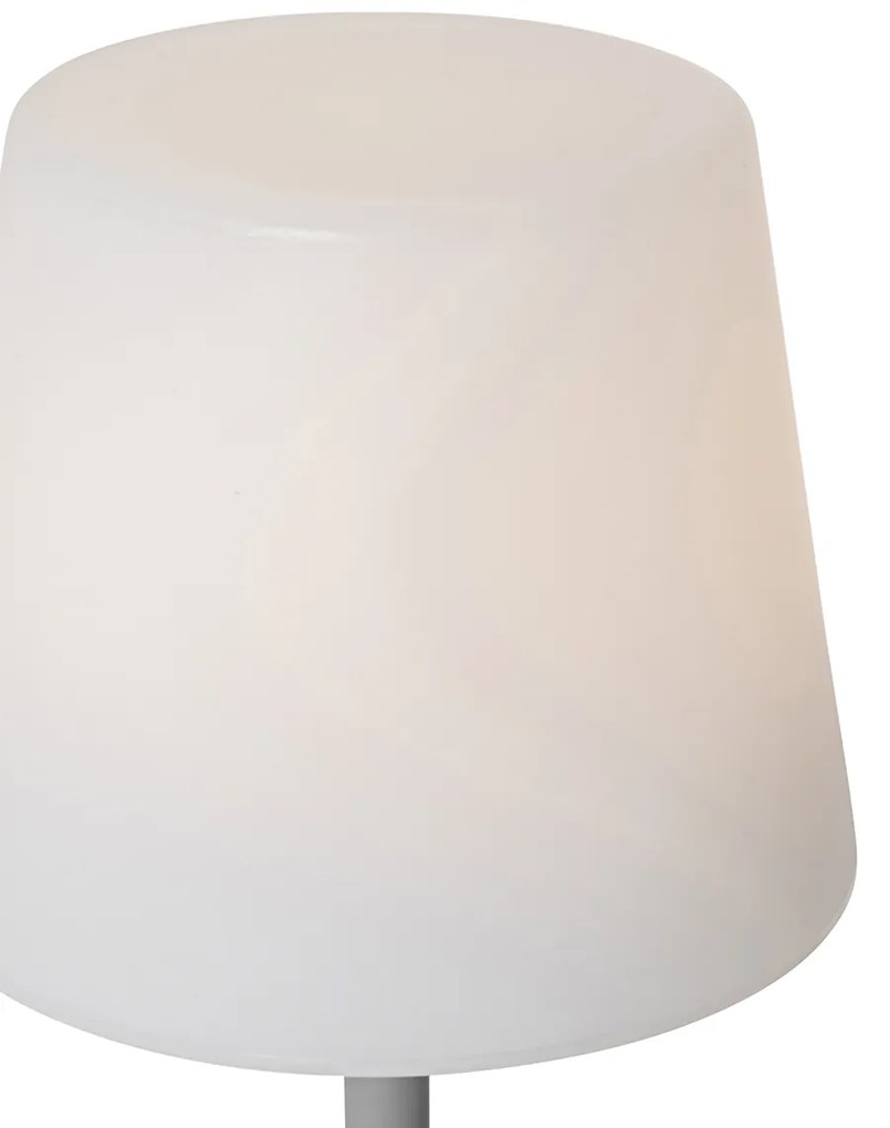 Stolní lampa šedá dobíjecí vč. LED a stmívače IP54 - Jude Biano.cz