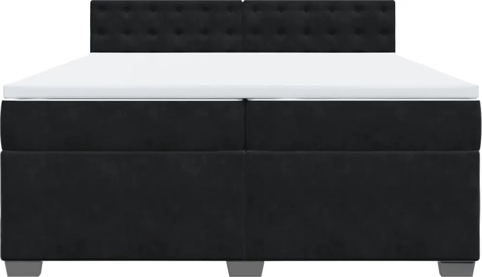 Box spring postel s matrací černá 200x200 cm samet 3288716