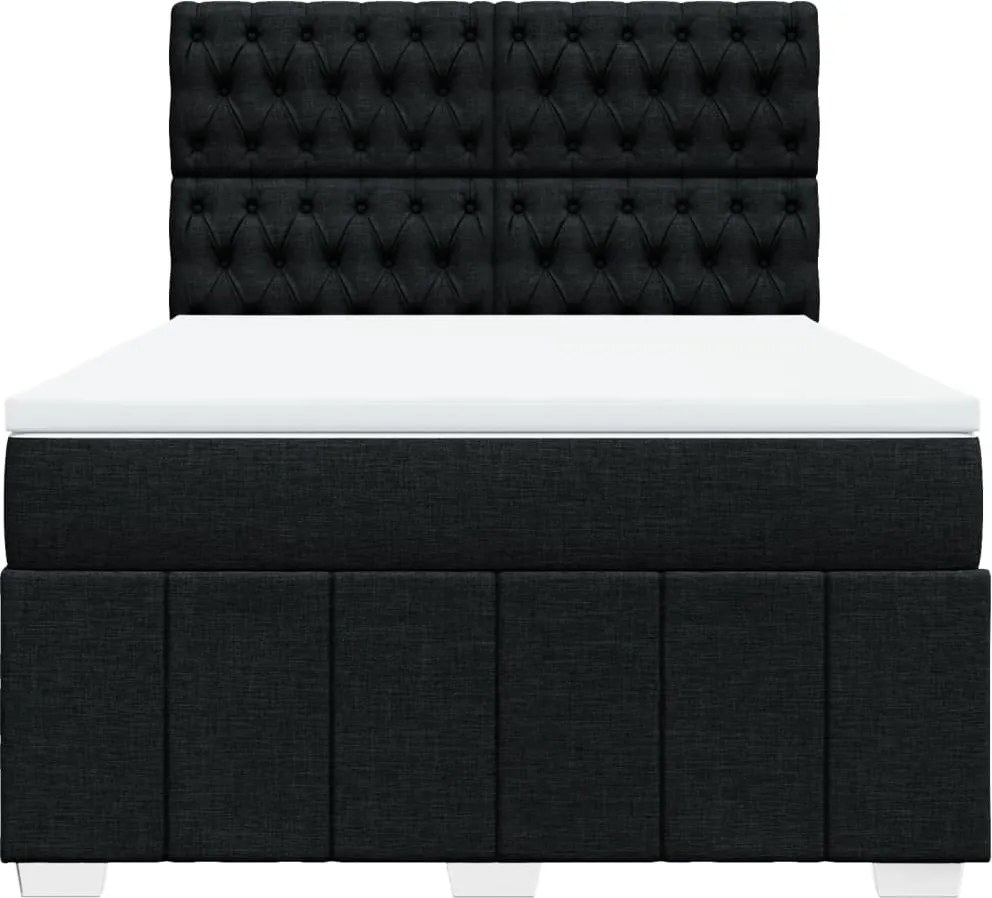 Box spring postel s matrací černá 160x200 cm textil 3291728