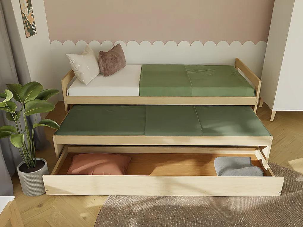 Benlemi Jednolůžková postel SIMPLY 90x200 3v1 s přistýlkou a úložným šuplíkem Zvolte barvu: Světle šedá