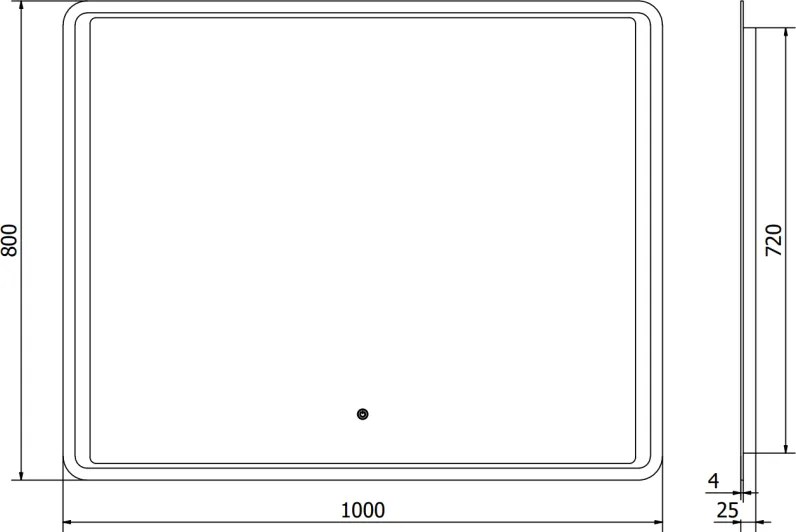Mexen Zusa, LED koupelnové zrcadlo s podsvícením 100x80 cm, 6000K, ochrana proti zamlžování, 9808-100-080-611-00