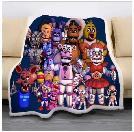 Plyšová deka s 3D potiskem Five Nights at Freddys Variace: 6, Velikost: 150 x 200 cm