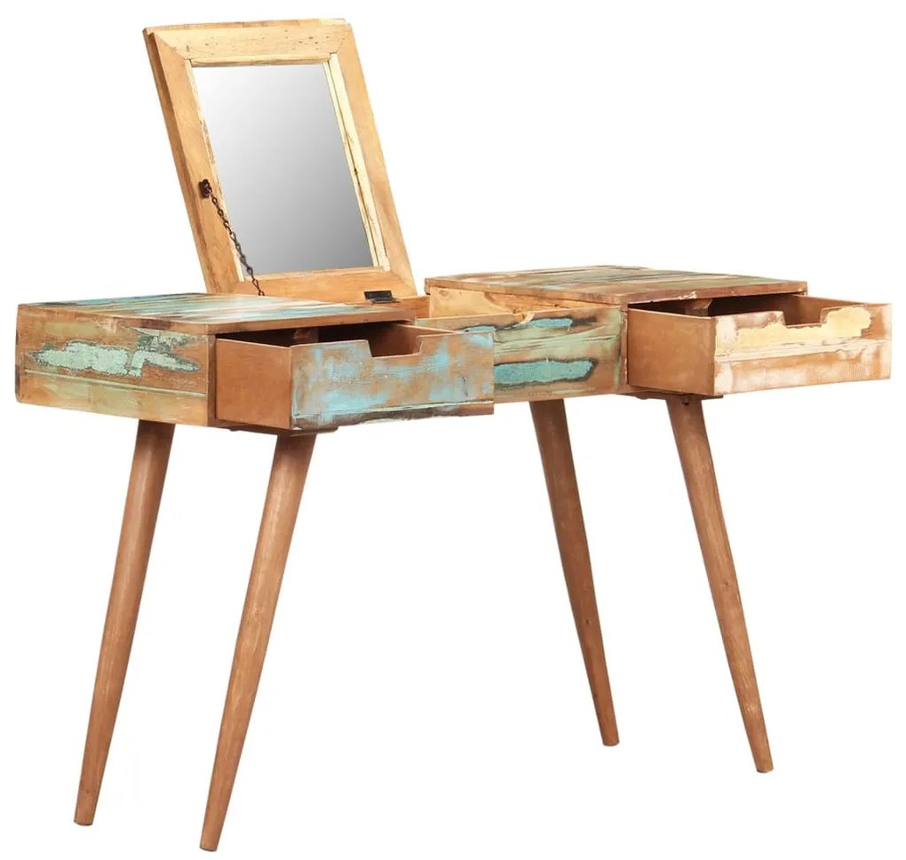 Toaletní stolek se zrcadlem 112 x 45 x 76 cm recyklované dřevo 323591
