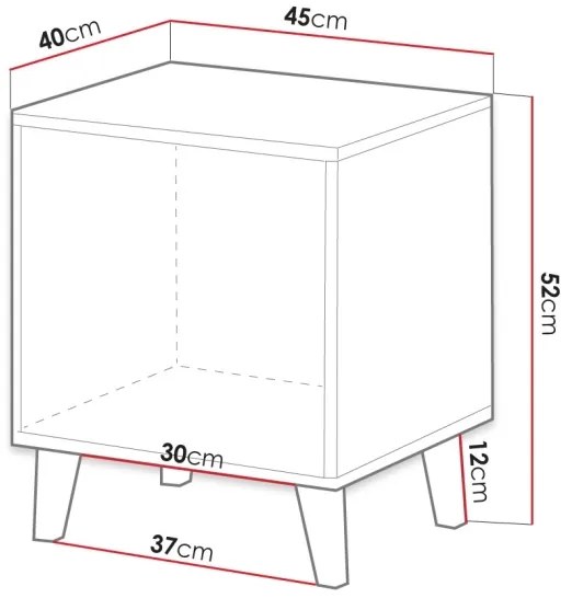 SADA 2x Noční stolek VAMOS 52x45 cm dub wotan