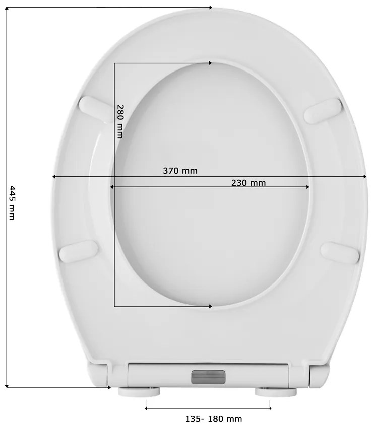 Gamma Porto, toaletní WC sedátko 445x370mm z polypropylenu s pomalým zavíráním, bílá, GMA-PORTO