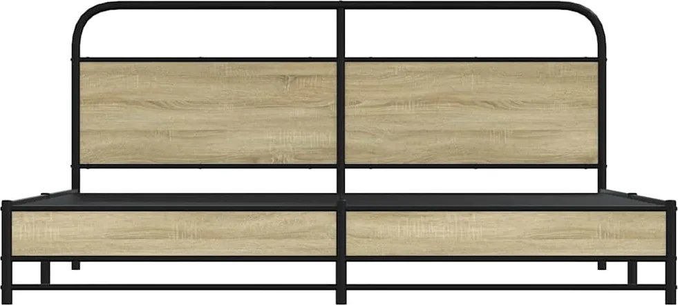 Kovový rám postele bez matrace dub sonoma 200 x 200 cm 3318692