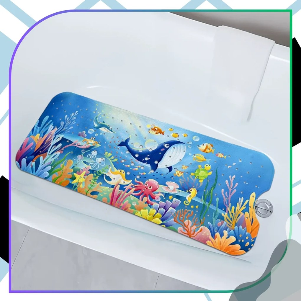 Camerazar Protiskluzová koupelnová předložka do koupelny, barevná, 100x40 cm, pro děti